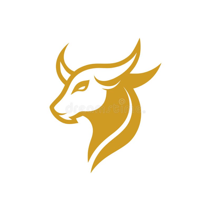 Golden Bull Logo Icon Vector Art Illustration Stock Illustration ...