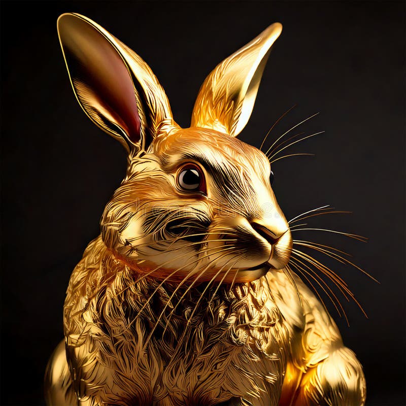 Golden bunny stock illustration. Illustration of reflective - 375334579