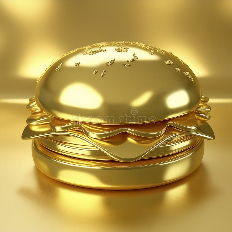 Golden burger stock illustration. Illustration of noble - 320136682