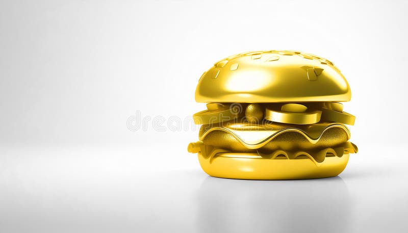 Golden burger stock illustration. Illustration of gold - 318060875