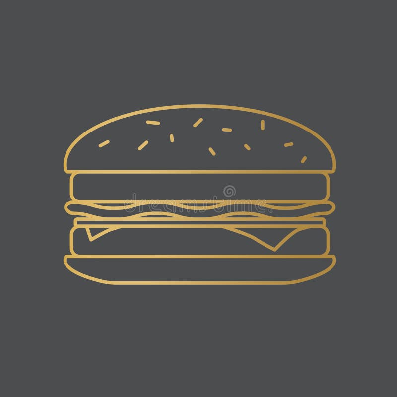 Golden burger icon stock vector. Illustration of cheese - 180391105
