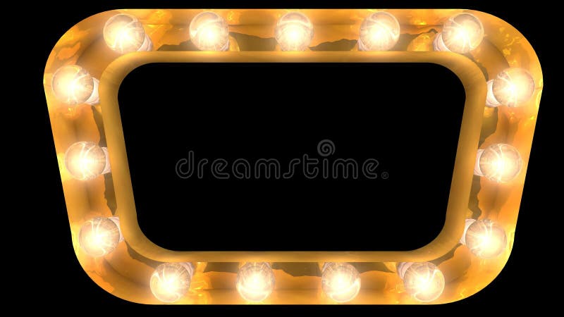Golden Burlesque Light Bulb FRAME SQUARE Stock Video - Video of concept ...