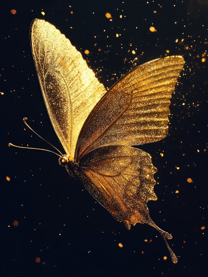 Golden Butterfly Flying stock photo. Image of symbolism - 380206908