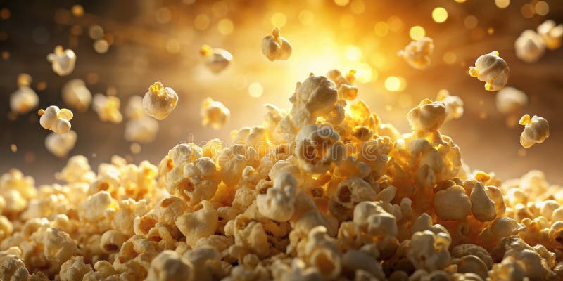 Golden Buttery Popcorn Exploding with Flavor and Texture. Generative AI ...