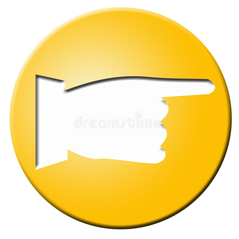 Golden button with hand stock illustration. Illustration of identity ...