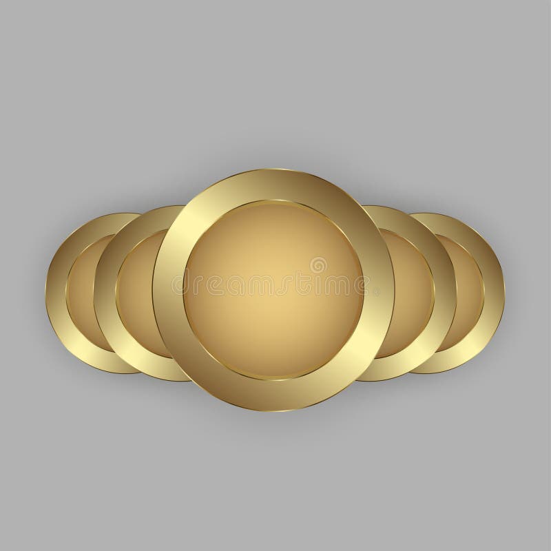 Golden Button of Web and Option Banners Design in Vector on Isolated ...