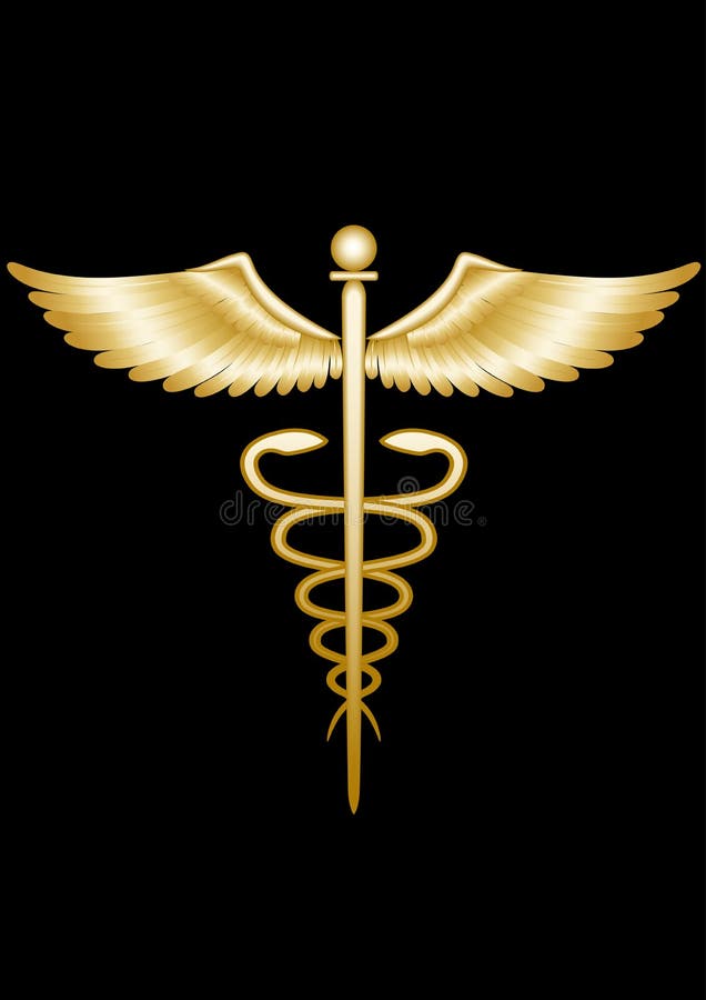 Black Caduceus Medical Symbol Gold Stock Illustrations – 180 Black ...