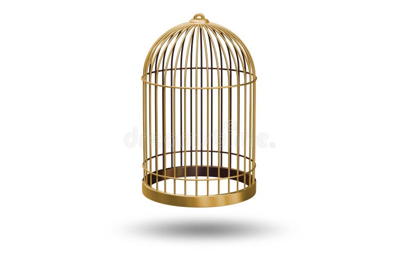 Golden Cage Concept - 3d Rendering Stock Illustration - Illustration of ...