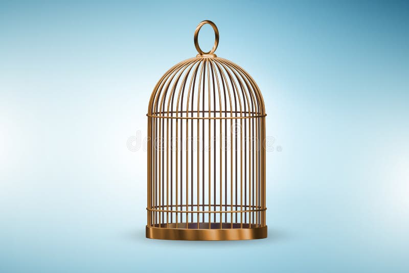 Golden Cage Concept - 3d Rendering Stock Illustration - Illustration of ...