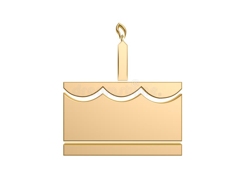 Golden Cake Vector Realistic Birthday Anniversary Wedding Luxurious