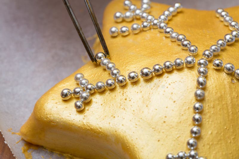 Golden cake stock photo. Image of cook, handmade, birthday - 64170128