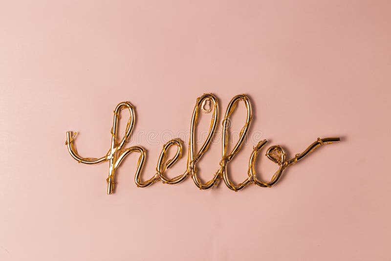 Hello Sign in Frame on Grey Surface Stock Image - Image of business ...
