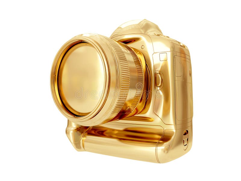 Golden Camera with Diamonds Stock Image - Image of gold, diamond: 24255555
