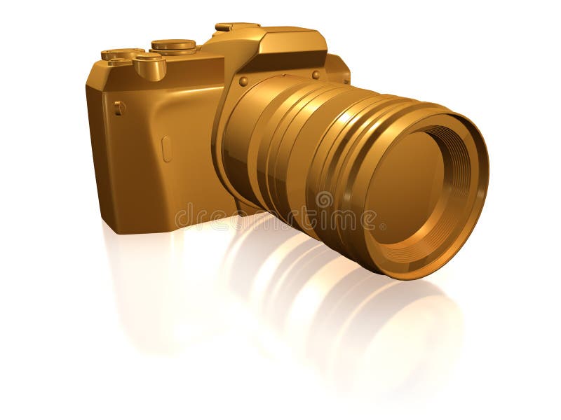 Golden Camera Logo Collection Isolated on Black. Gold Photo Sign ...