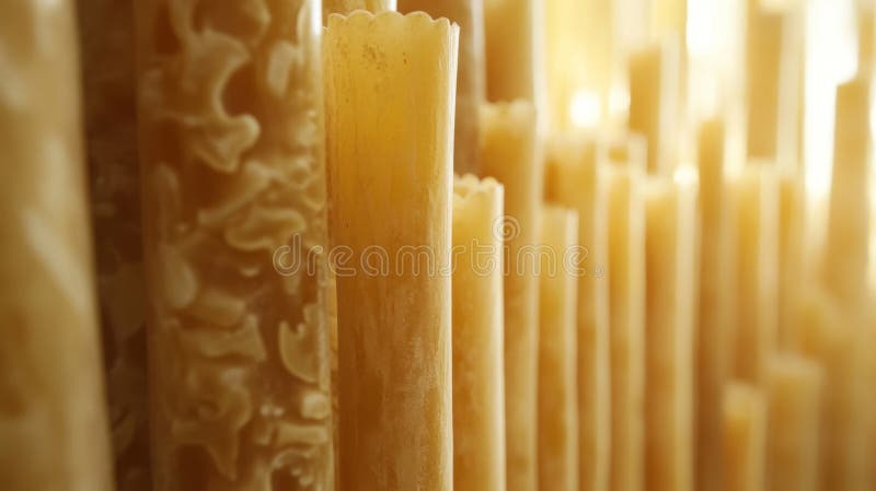 Golden Candles Arranged in Vertical Rows Stock Illustration ...