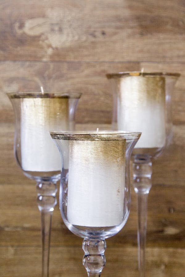 Golden Candles stock image. Image of wooden, decor, delicate - 66360257