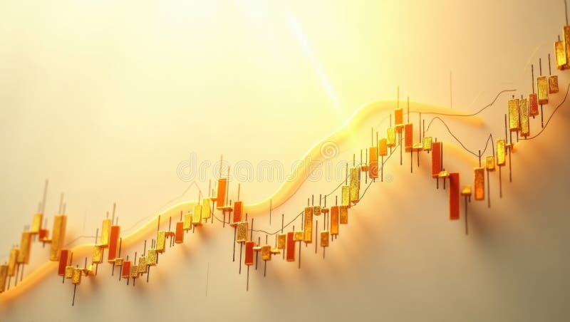 Golden Candlestick Chart with Majestic Design Elements Stock Image ...