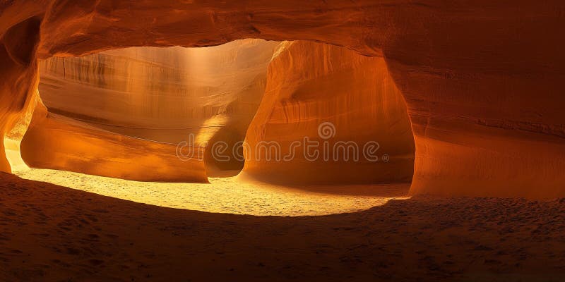 Golden Canyon Sunlight Desert Cave Interior Sandstone Textures Dramatic ...
