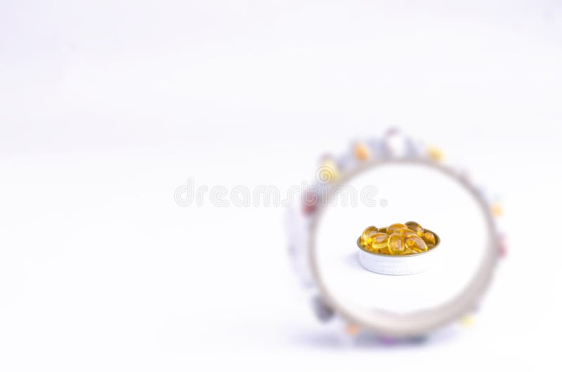 Golden Capsule in the Bottle-cap Stock Image - Image of gold, white ...