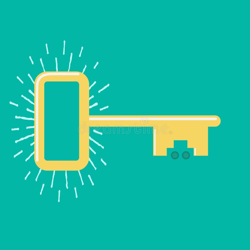 Golden Car Key Wheel Icon Shining Effect Flat Stock Vector ...