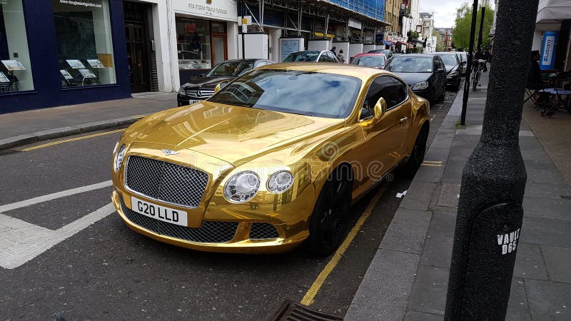 Golden car editorial stock photo. Image of london, beautiful - 91173703