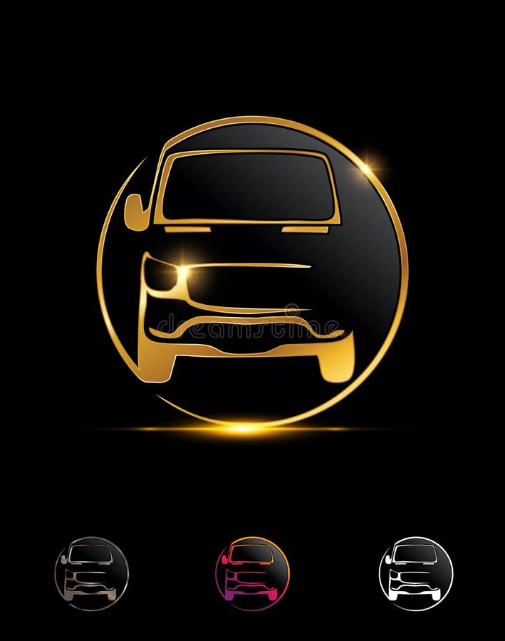 Golden Car Vector Sign stock vector. Illustration of automotive - 234032831