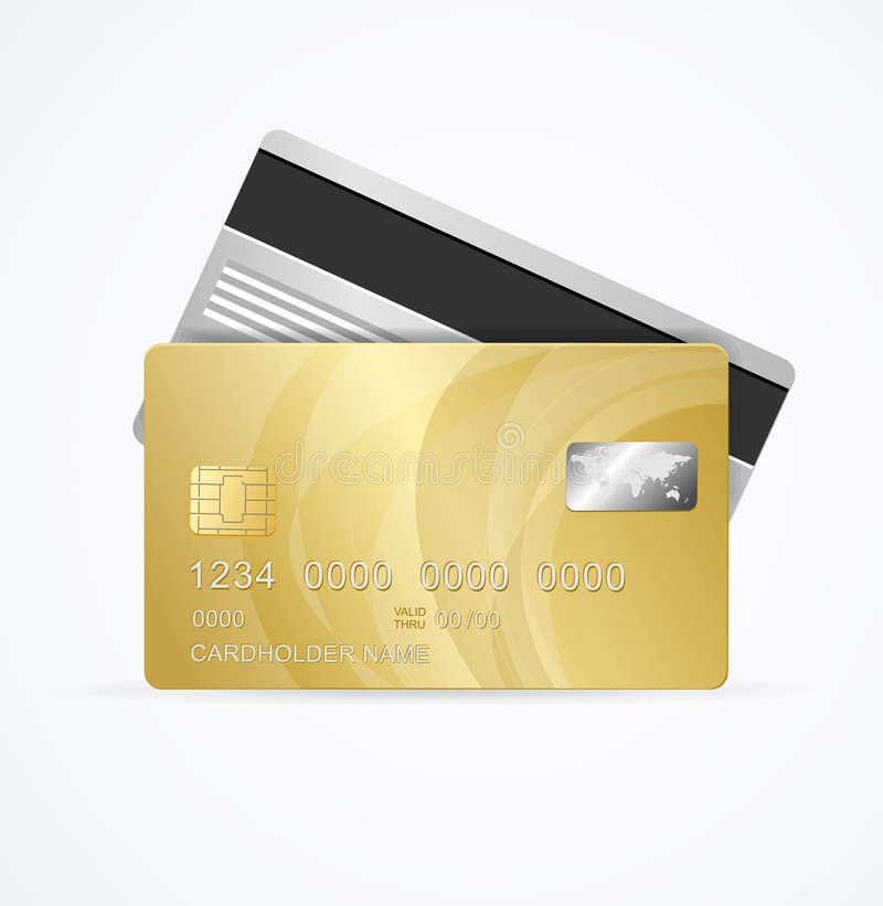 Golden Card Two Side. Vector Stock Vector - Illustration of bank, icon ...