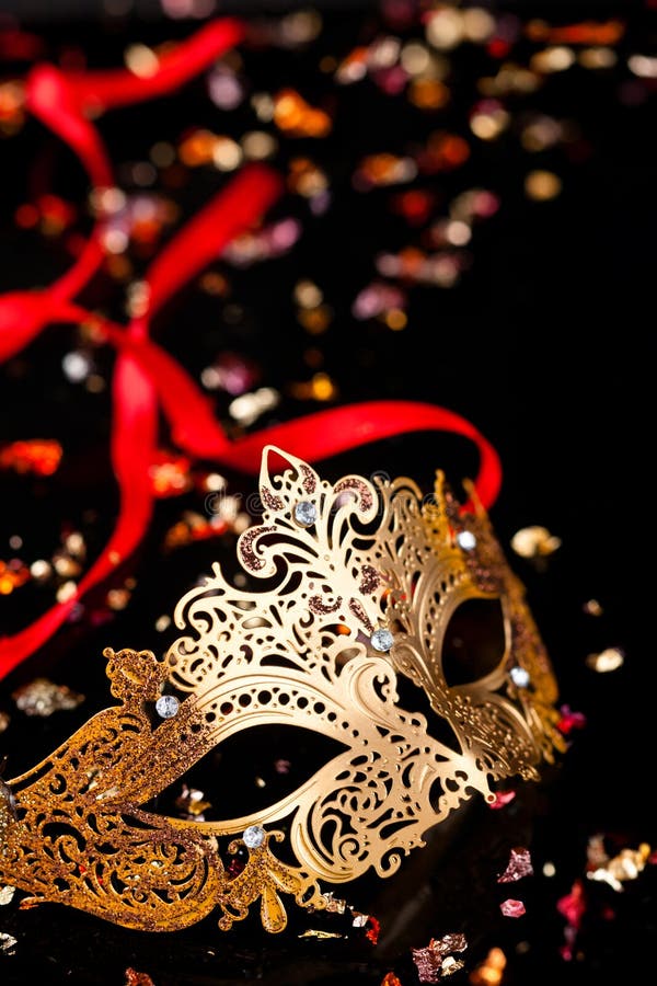Gold carnival mask. stock image. Image of festival, gold - 85364257