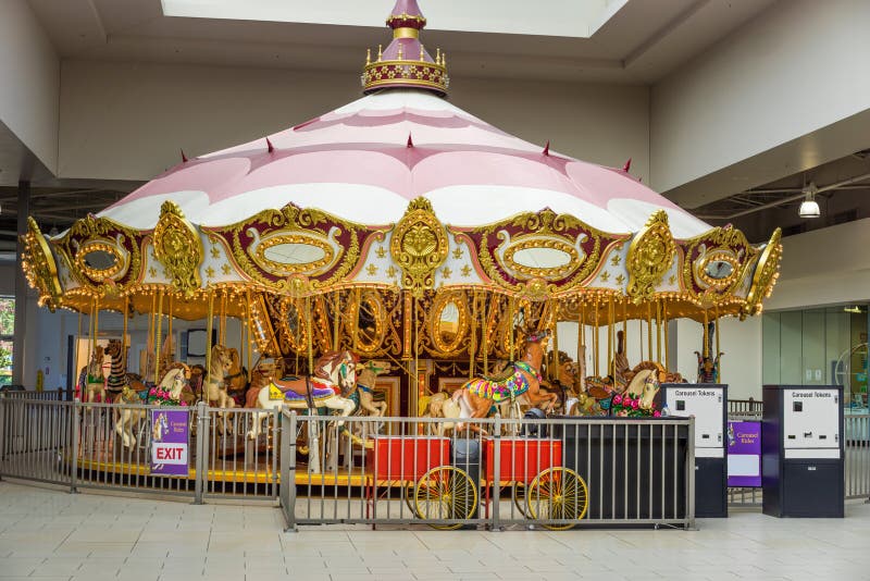 Golden carousel ride stock photo. Image of mall, entertainment - 81957172