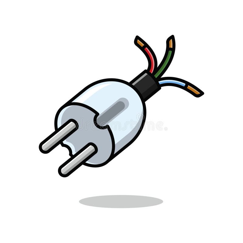 Golden cartoon power plug stock vector. Illustration of connection ...