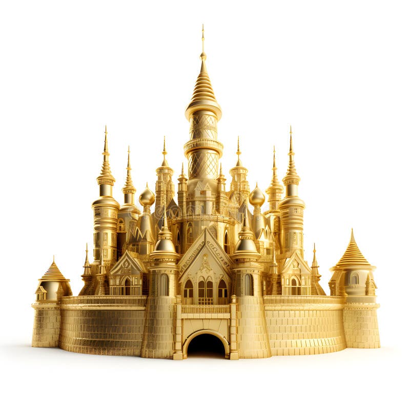 Golden castle stock photo. Image of king, white, house - 295038408