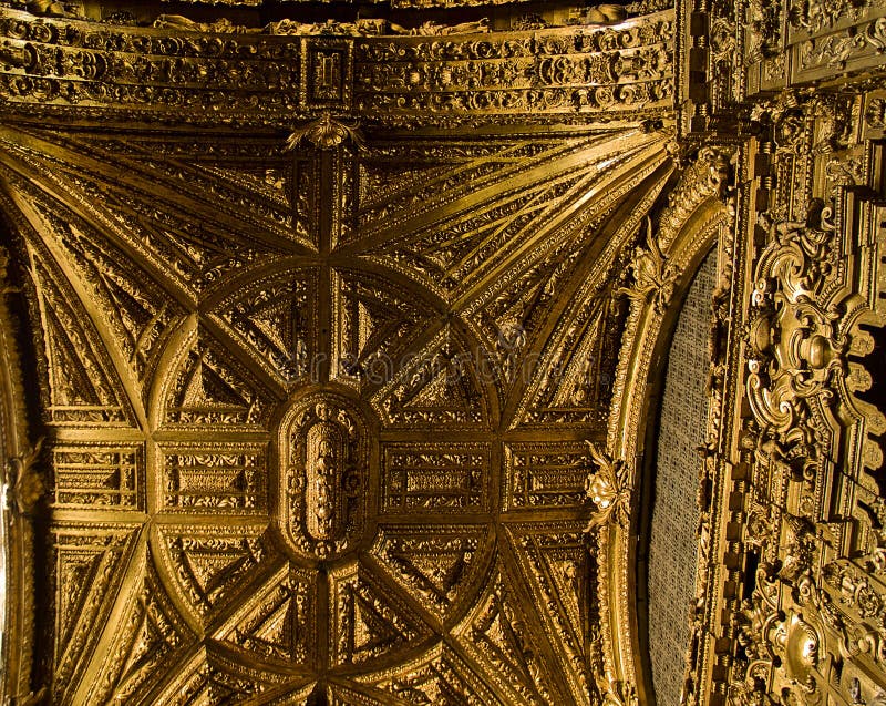 Golden ceiling stock image. Image of detail, historic - 18237387