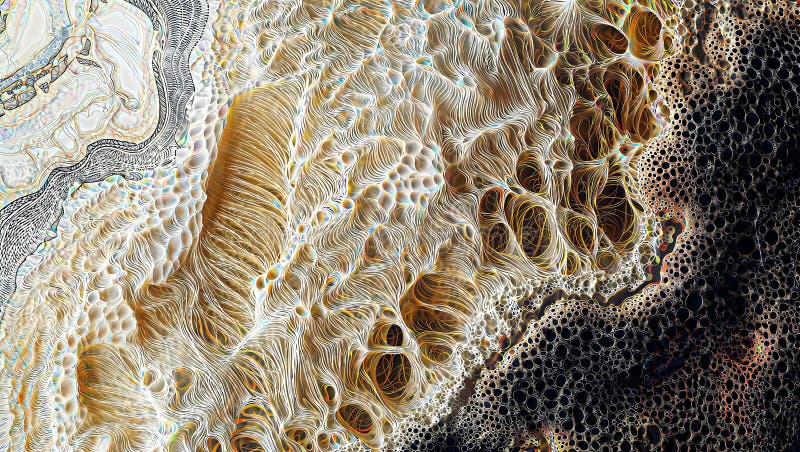 Golden Cellular Membrane with Intricate Patterns, Generative Ai Stock ...