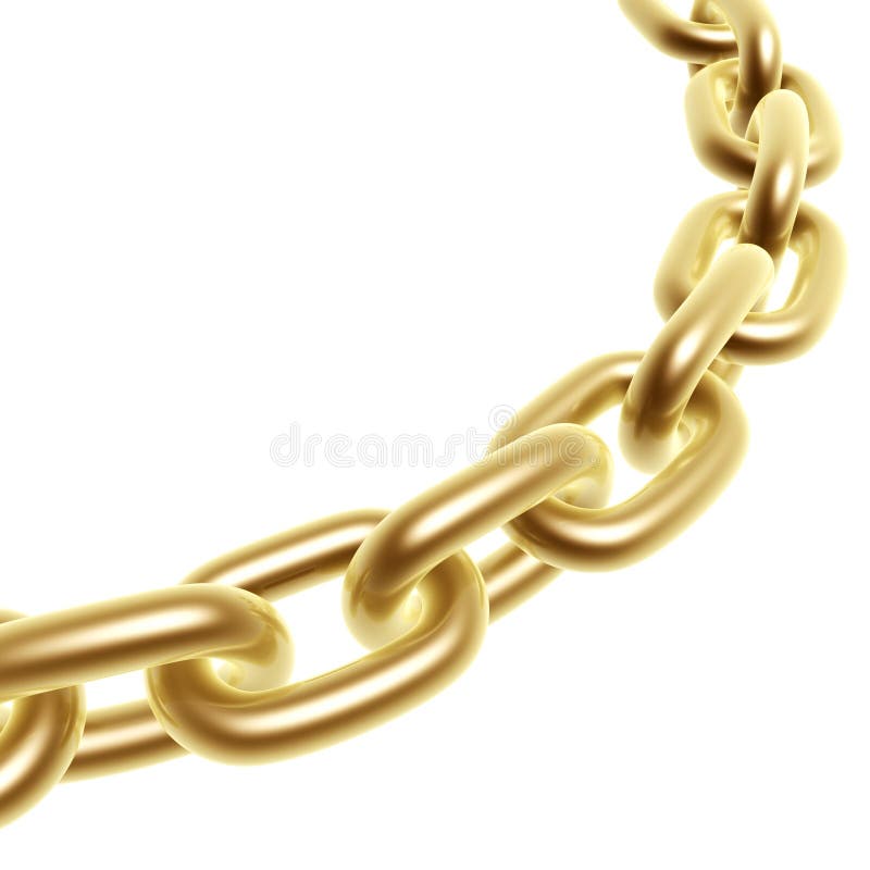 Golden chain link stock illustration. Illustration of chain - 25735749