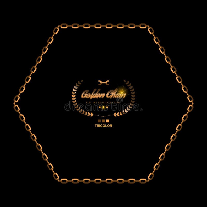 Golden Chain Border Frame. Border in Gold Color for Jewelry Design ...
