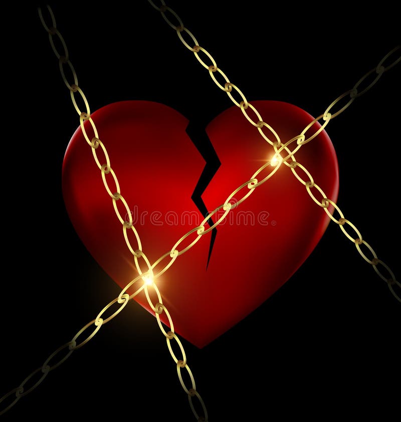 Broken golden heart stock illustration. Illustration of kill - 18301668