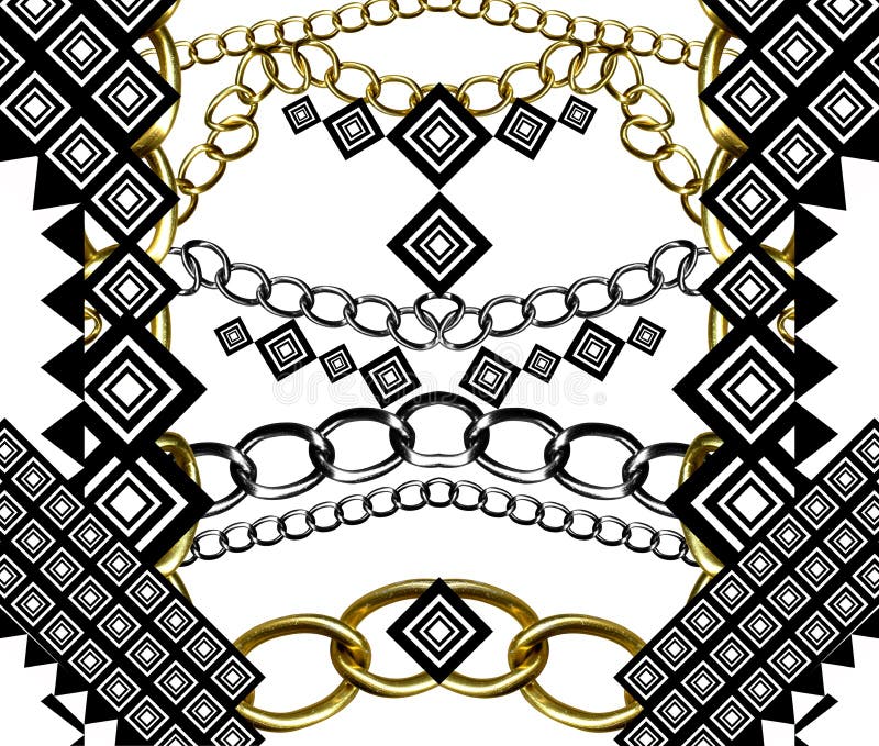 Chain,jewelry and Geometric Pattern Stock Photo - Image of gold, golden ...