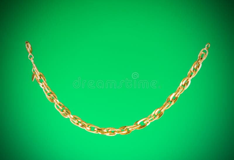 Golden chain isolated stock image. Image of bracelet - 13107881