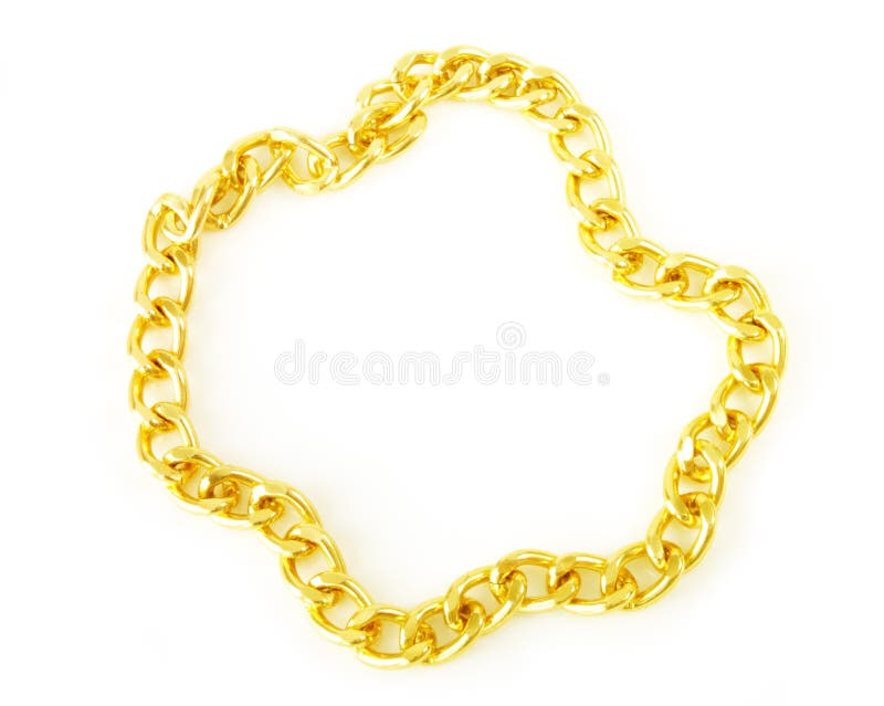 Golden chain isolated stock image. Image of metal, ornate - 98299335