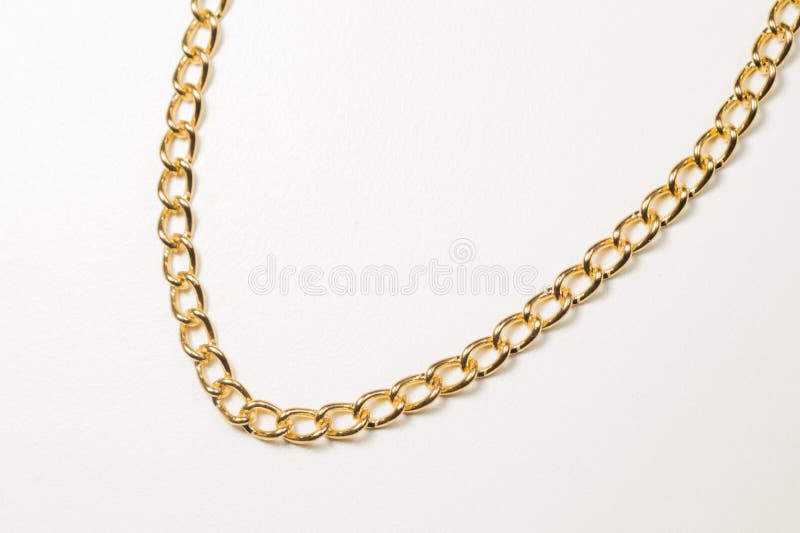 Golden Chain Isolated on White Stock Image - Image of white, link ...