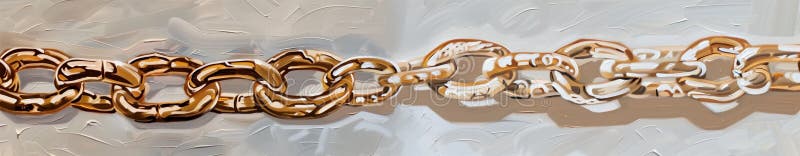 Golden Chain, Painted in Gold and White Colors, Front View, on the Left ...