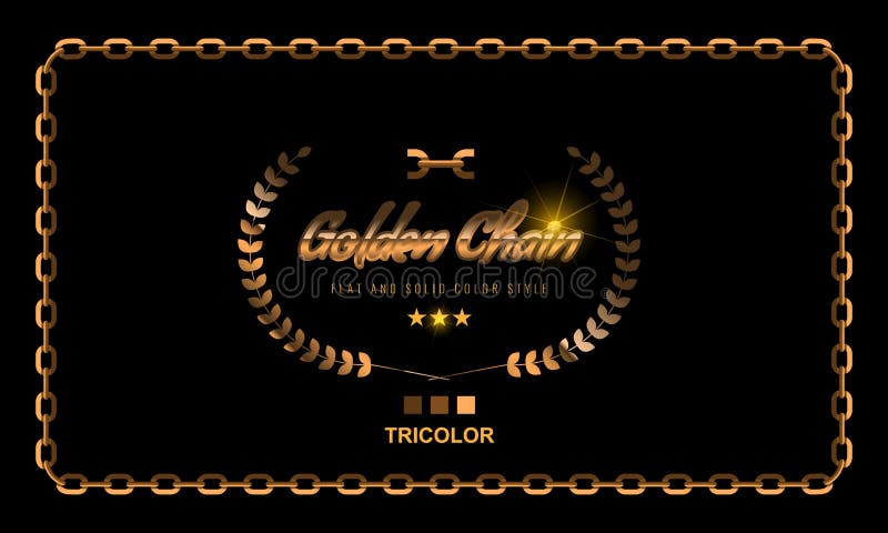 Golden Chain Square Border Frame. Rectangle Border with Golden Color ...