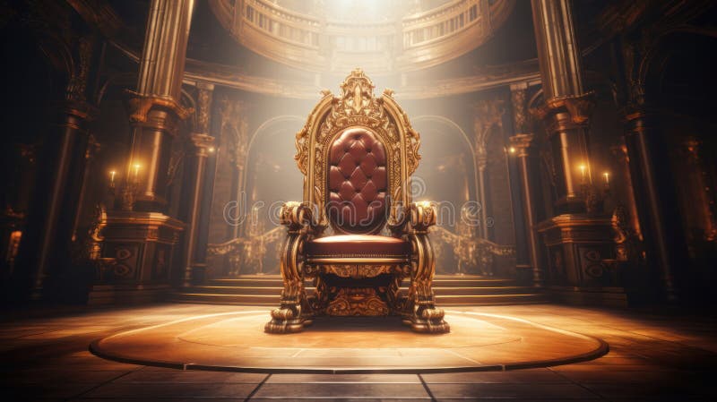 A Golden Chair in the Throne Room Stock Illustration - Illustration of ...