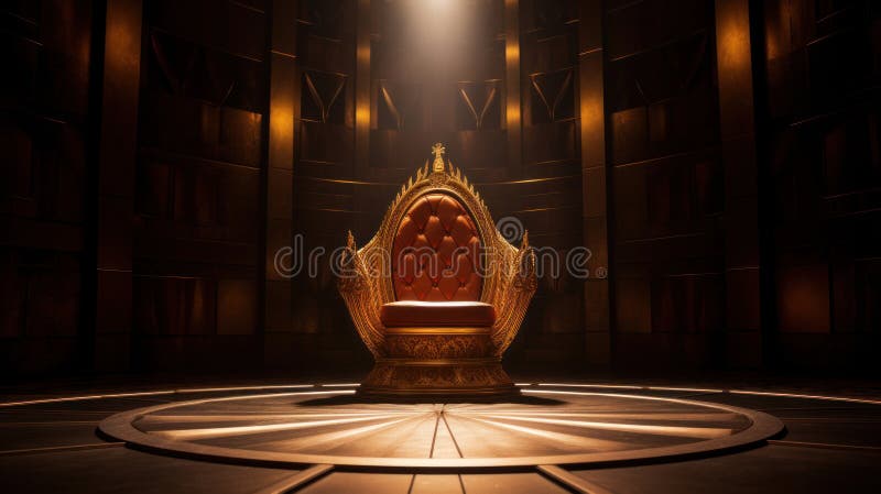 A Golden Chair in the Throne Room Stock Illustration - Illustration of ...