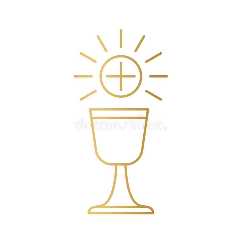 Golden Chalice and Host, Holy Communion Icon Stock Vector ... Golden Chalice and Host, Holy Communion Icon Stock Vector ...