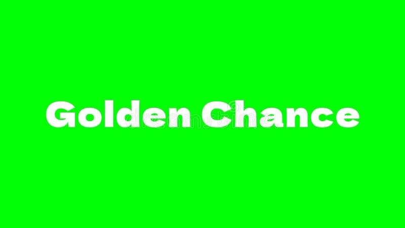 Golden Chance Text Green Screen Video Stock Footage - Video of ...