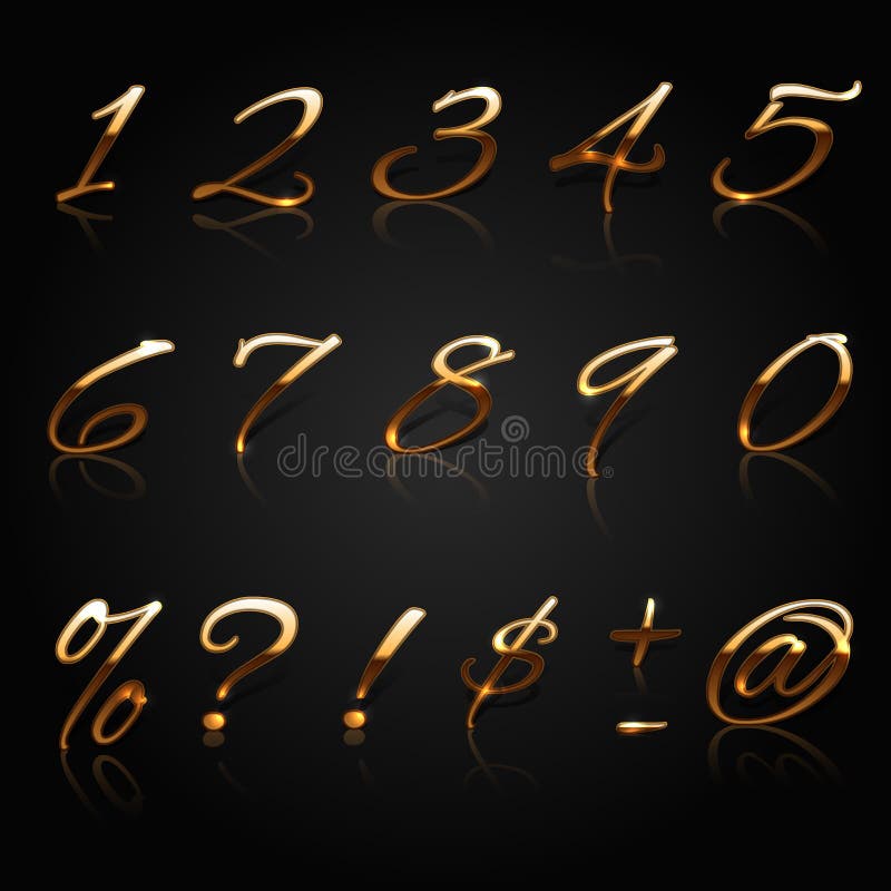 Golden Characters Collection Stock Vector - Illustration of gold ...