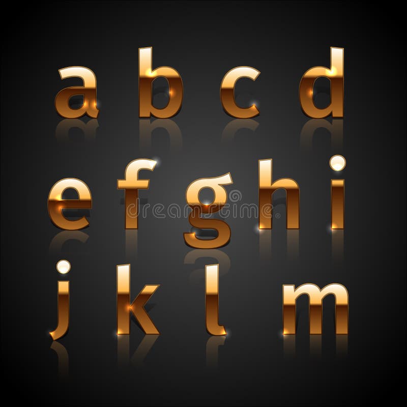 Golden Characters Collection Stock Vector - Illustration of isolated ...