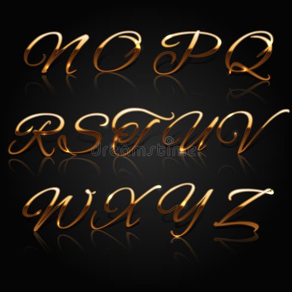 Golden Characters Collection Stock Vector - Illustration of dimensional ...