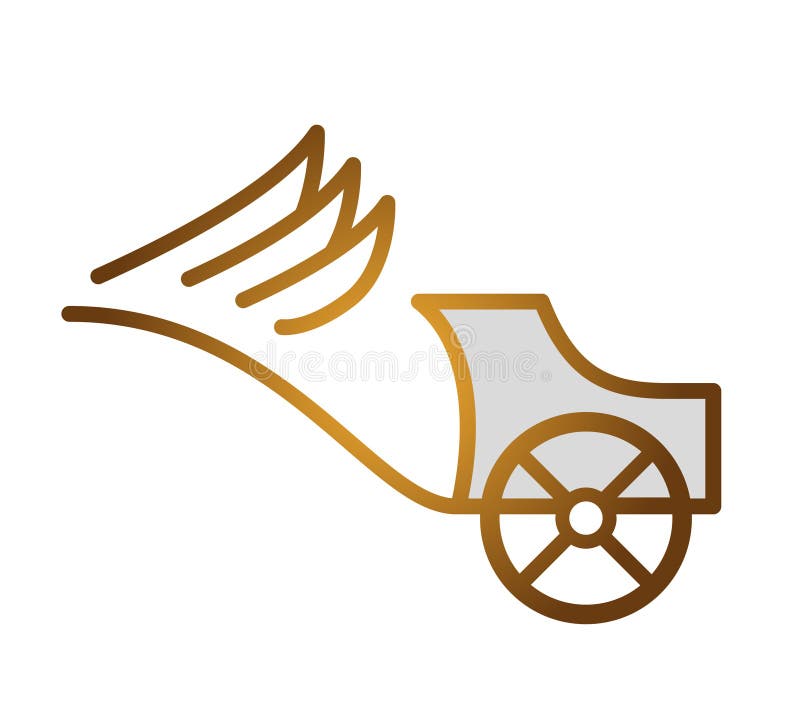 Golden Chariot Met Vleugels. Logo-symbool Vector Illustratie ...